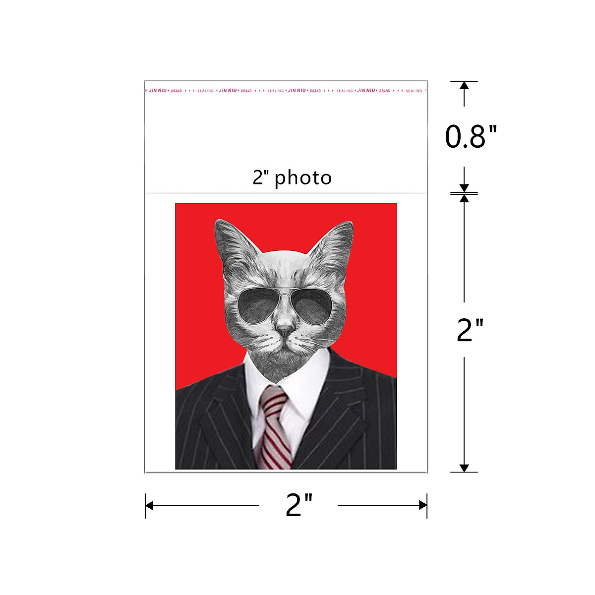 Small Clear Adhesive Cellophane Bags 2x2" Tiny Self Stick Cello Baggies 300pcs Square OPP Poly Bags 2mil for Photo Beads Coins Buttons Earrings Powder