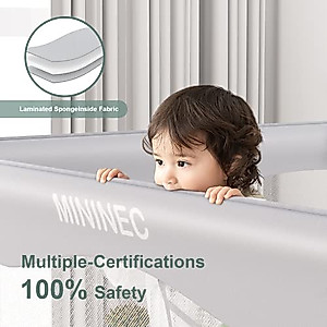 Bed Rail for Toddlers Baby, MININEC Long Toddler Bedrail Guard for Kids Children, Strong Babies Bed Rail for Twin, Full Size, Queen & King Mattress with Reinforced Anchor Safety Darkgrey 70.8*27.5 in