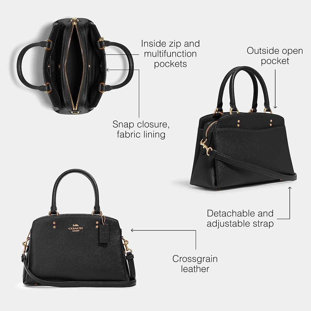 COACH Mini Lillie Carryall, Black