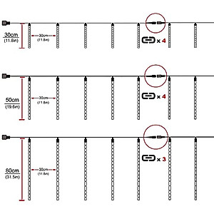 LED Falling Rain Light 30cm 8 Tubes 240 LED High Brightness Drop Lights Cascading Icicle String Light for Christmas New Year Night Lighting Garden Tree Home Decor, Red