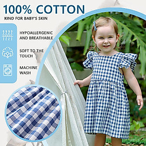 Zanie Kids Gingham Toddler Dress Bowknot Easter Dress Baby Girl Summer Playwear Outfits Plaid Blue 2 3T