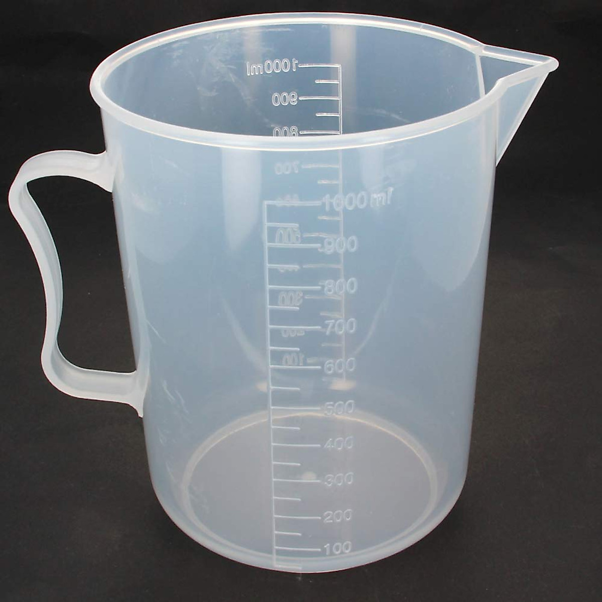 Heyiarbeit 1 Liter (1000ml) Plastic Measuring Graduated Mixing Pitcher Pouring Cup Mix Paint Lab Kitchen Liquids 5pcs