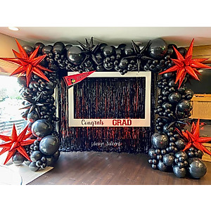 80pcs Black Balloons 12inch,Black Latex Balloons for Birthday Graduation Baby Shower Father's Day Wedding Halloween Christmas Party Decorations (with Black Ribbon)