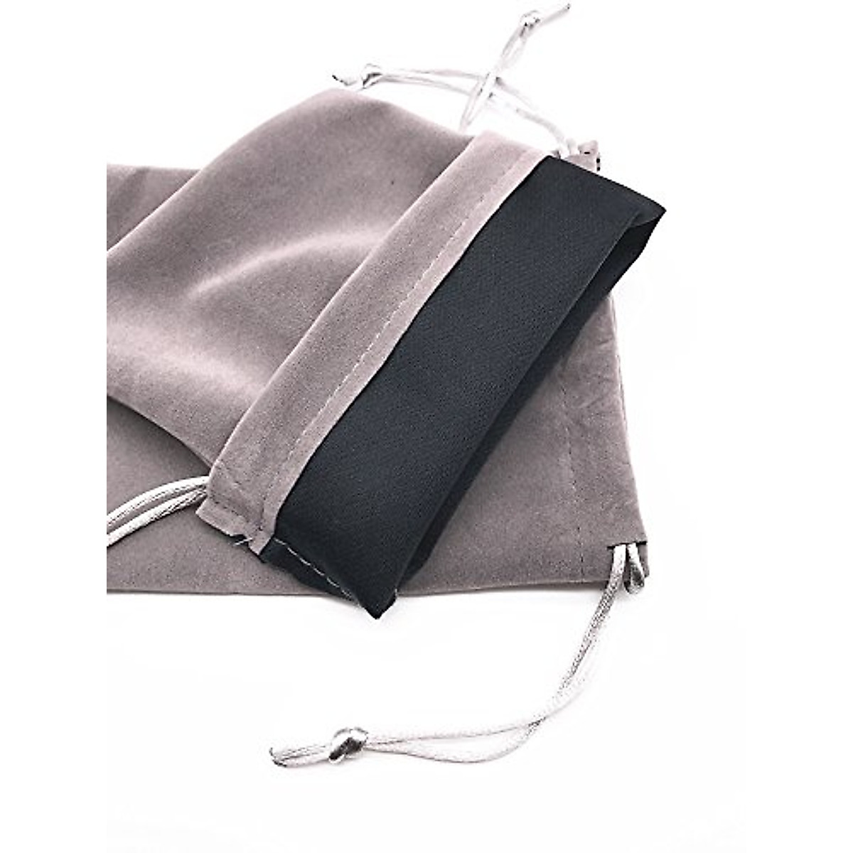 Lady Seven 6pcs 7" X 5" Velvet Cloth Jewelry Pouches/Drawstring Bags (Black and Gray)