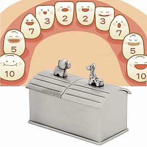 Pssopp Fetal Hair Box Metal High-End Keepsake Tooth and Box European Baby Collection Box for Kids Children Gifts(Ancient tin)