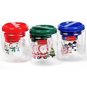 Chef Craft Select Holiday Christmas Jar, 3 piece set, Design May Vary