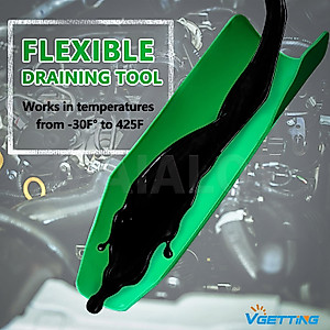 VGETTING Flexible Draining Tool Car Oil Change Funnel, General Purpose Automotive Funnel Reusable Foldable Draining Funnel Drip-Free Oil Filter Guide Tool (14.57x6.7Inch)