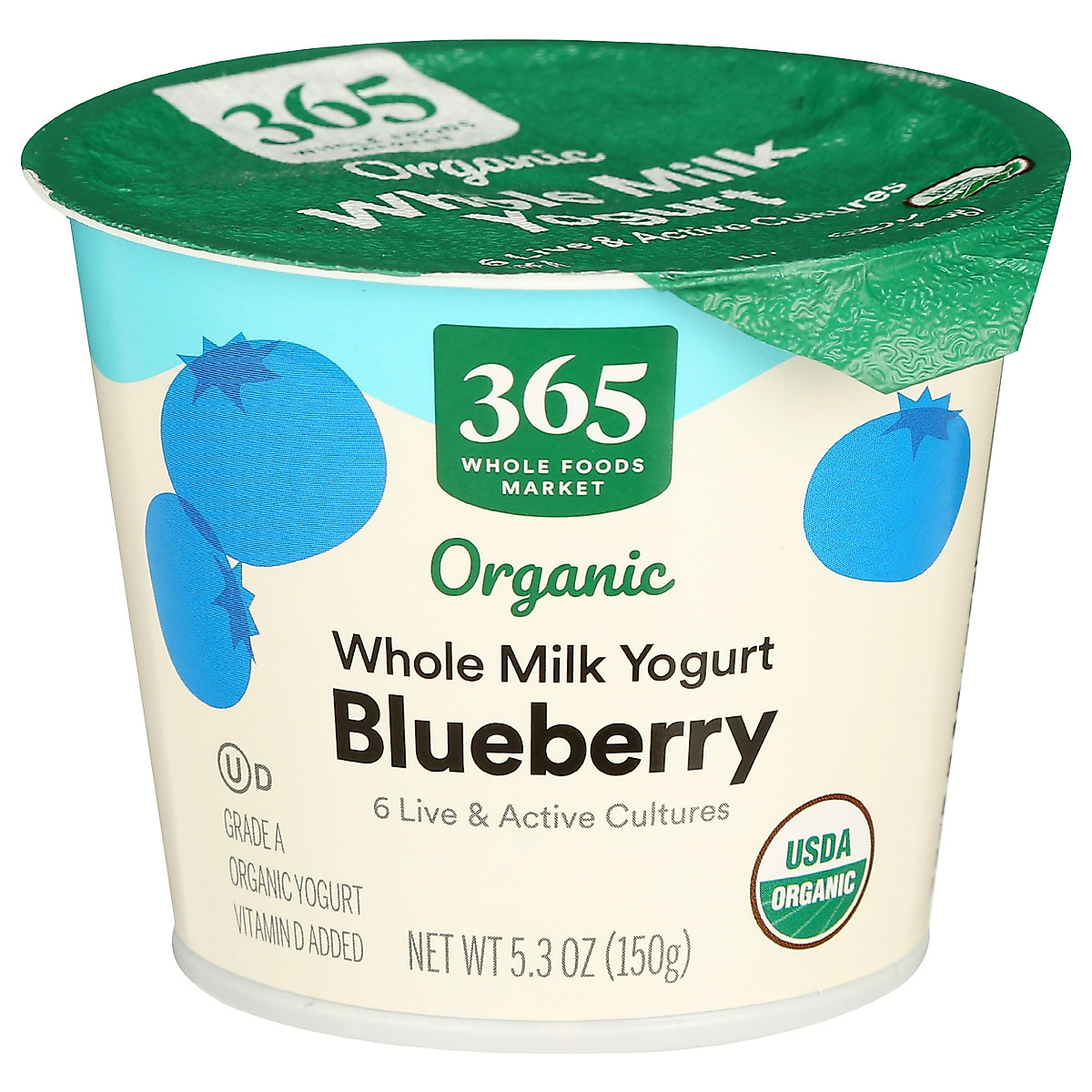 365 by Whole Foods Market, Yogurt Blueberry Organic, 5.3 Ounce