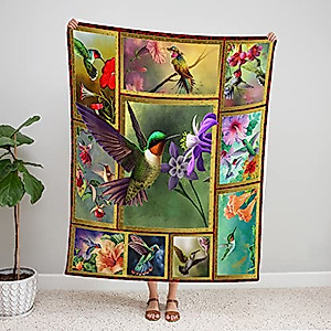 Hummingbird Blankets and Throw Fluffy Blanket Ocean Throw Blankets for Kids and Adults Cozy Blankets, Small/Medium/Large/X-Large