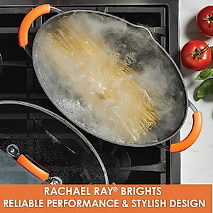 Rachael Ray Brights Hard Anodized Nonstick Pasta Pot/Stockpot/Stock Pot - 8 Quart, Gray & Brights Hard Anodized Nonstick Saute Pan/Frying Pan/Fry Pan - 5 Quart, Gray