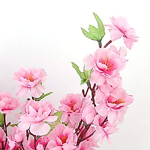 DOITOOL 6pcs Peach Flower Bouquet Flower Hanging Vine Cherry Blossom Tree Stems Fake Cherry Blossoms Artifical Flowers Flowers Decorative Flowers Pink Vase Household Bride Fake Plant