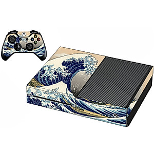 VWAQ The Great Wave of Kanagawa Skins Designed to Fit Xbox One Console and Controller - XGC8