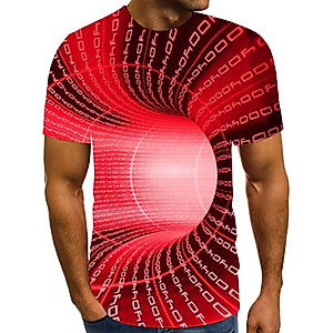 amidoa Men's Polo Shirts Clearance Men's Novelty 3D Print T-Shirt Shirts Short Sleeve Classic Fit Tees Tops Trendy Going Out Vacation Streetwear 2023 Red l