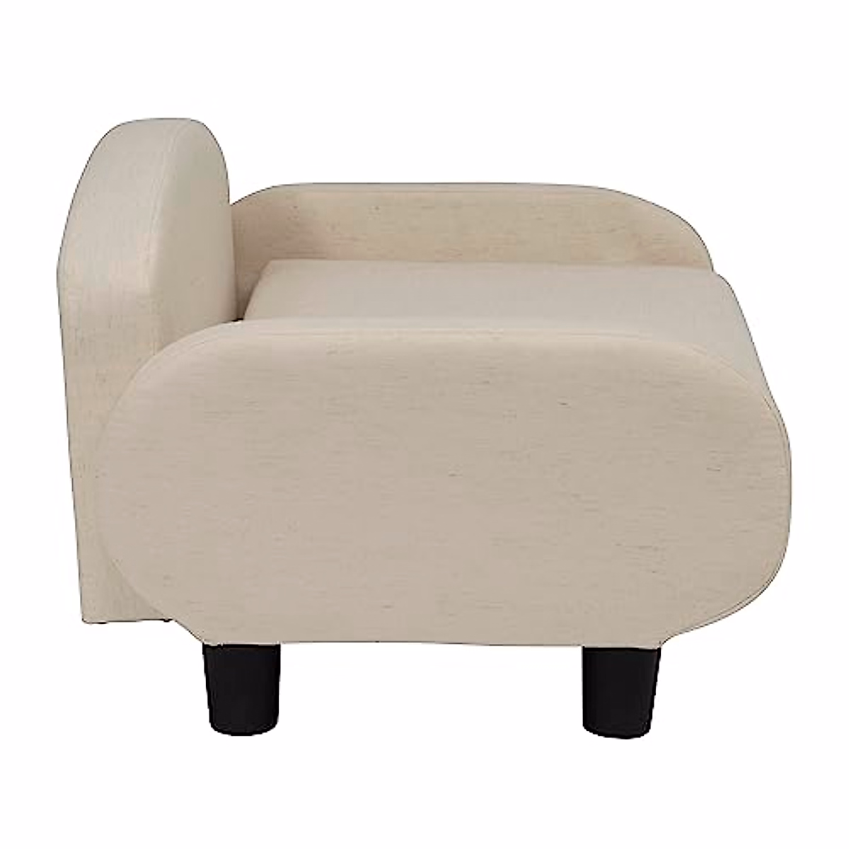 Paws & Purrs Modern Pet Sofa 31.5" Wide Low Back Lounging Bed with Removable Mattress Cover in Espresso/Oatmeal