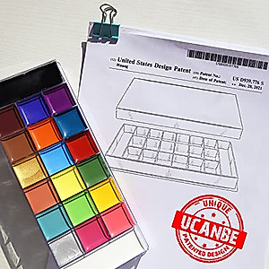 UCANBE Oil Based Face Body Painting Kit - Large Deep Pan, 20 Vivid Color SFX Makeup Paint with 24 Stencils & 2pcs Brushes, Professional Makeup Palette for Art, Theater, Halloween, Parties and Cosplay