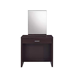 Coaster Home Furnishings 2-piece Vanity Set with Hidden Mirror Storage and Lift-Top Stool, Cappuccino and Black