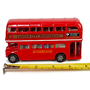 London Double Decker Bus , Red - Motormax 76002 - 4.75" Diecast Model Toy Car