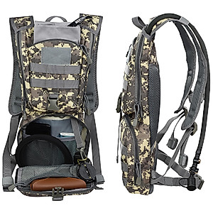 MARCHWAY Tactical Molle Hydration Pack Backpack with 3L TPU Water Bladder, Military Daypack for Cycling, Hiking, Running, Climbing, Hunting, Biking (ACU)