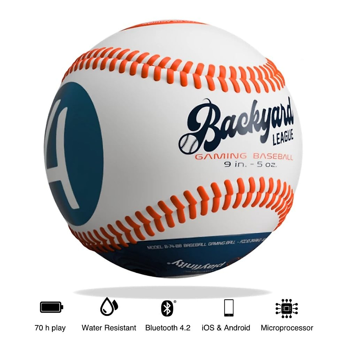 Playfinity Backyard League Gaming Baseball for Kids | Real Baseball with Sensors and App | Play, Train, Analyze and Connect with Others. Measures Throw Power, Glove Movement and More!