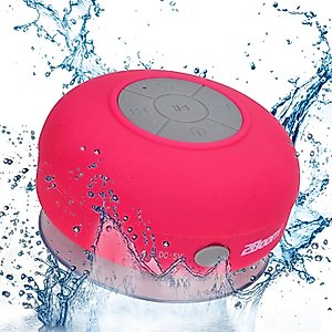 2BOOM Aqua Jam Portable Bluetooth Wireless Water Resistant Shower Speaker with Suction Cup Pink