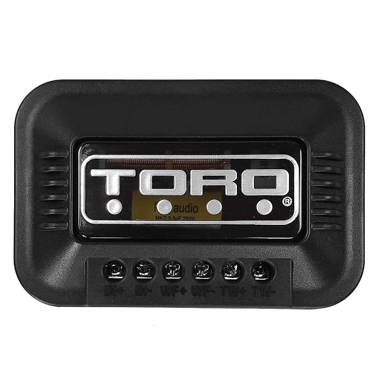 TORO TECH – F6K, 6.5 Inch Component Car Speaker Set - 200 Watt MAX / 100 Watts RMS, 13mm Ferro Fluid Tweeters, 4 Ohm, 1” KSV Voice Coils. Two Speakers, 2 Tweeters, 2 Crossovers, 2 Grills(Sold As Pair)