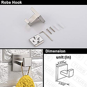 TURS 5-Pieces Bathroom Hardware Accessories Set Brushed Towel Holder Sets Bath Towel Rack Towel Shelf