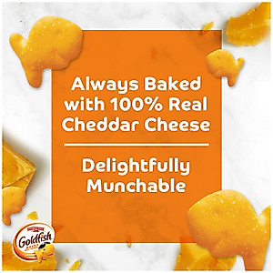Goldfish Cheddar Cheese Crackers, Baked Snack Crackers, 1 oz On-the-Go Snack Packs, 20 Count Box