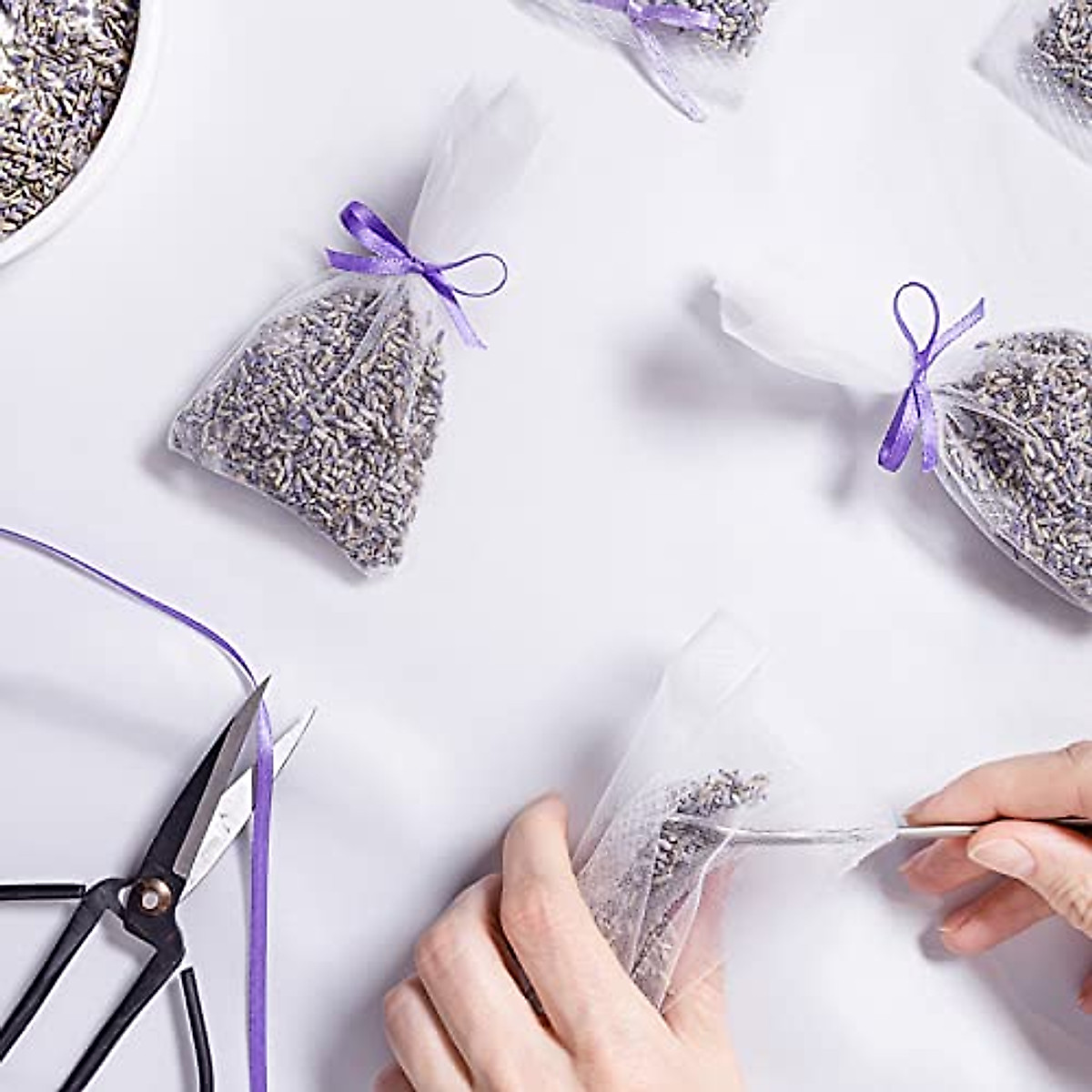 100pcs Organza Drawstring Bags Mesh Favor Bags Chiffon Jewelry Bags Tulle Bags for Favors Sheer Bags Drawstring Jewelry Mesh Bags Drawstring