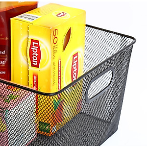 Mesh Open Bin Storage Basket Organizer for Fruits, Vegetables, Pantry Items Toys 2041 (1, 10 X 8.8 X 5.8)