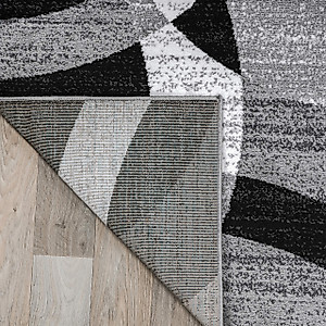 Rugshop Contemporary Abstract Circles Perfect for high Traffic Areas of Your Living Room,Bedroom,Home Office,Kitchen Area Rug 7'10" x 10'2" Gray