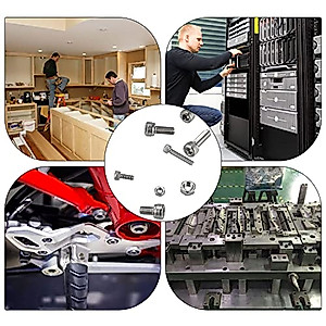 Elantek #6-32 UNC 304-Stainless Steel Hex Socket Head Cap Screws Nuts Assortment Kit