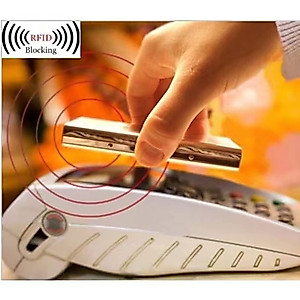 YHan RFID BlockingStainless Steel Credit Card Holder, Men Women Metal Slim Wallet For Driver's License, ID Cards, Credit Cards, Or Business Cards.(10 cards) (Black 10 grid)