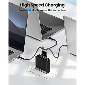 100W USB C Charger, Haycide 4 Port GaN Fast Wall Charger Adapter, Type C PD Charging Station Compatible with iPhone 13/13 pro max, MacBook Pro/Air, iPad, Laptop, Dell XPS, Samsung, and More