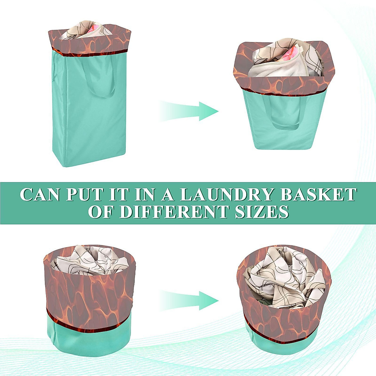 Blueangle Fire Animated Laundry Bag, Travel Laundry Bags for Dirty Clothes,Large Laundry Bags for Traveling Camp（31）