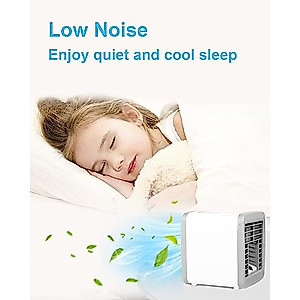 Mini Portable Air Conditioner Battery Powered Mini Ac For Bedroom Desk Room Car Tent Camping Personal Air Conditioners Small Air Cooler Fan
