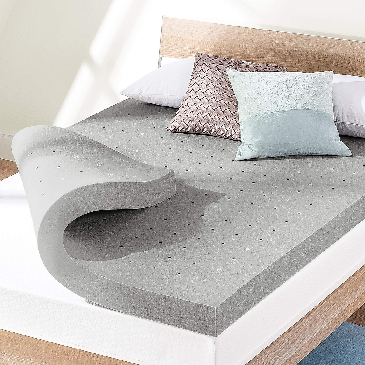 Best Price Mattress 4 Inch Ventilated Memory Foam Mattress Topper with Plant-based Infusion, Twin