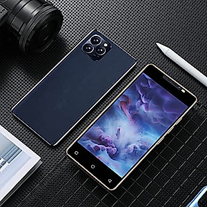 Orfilaa Unlocked Smartphones, Dual sim Unlocked Cell Phones for Seniors, I13pro 5 inch 3-Camera Android 1G RAM + 4GB ROM, High-Definition Full Screen, High Capacity Battery, Face Detection (Blue)