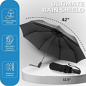 Liberty Imports 3 Pack Windproof Travel Rain Umbrellas - Compact, Light, Automatic, Strong and Portable - for Men and Women (Ed.1)