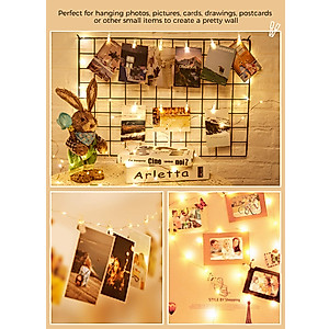 Minetom Photo Clips String Light 33ft - 100 LED Fairy Lights with 60 Clips for Hanging Pictures, Battery Operated Photo Hanger with Timer, 8 Light Modes Twinkle Lights for Room Party Decor