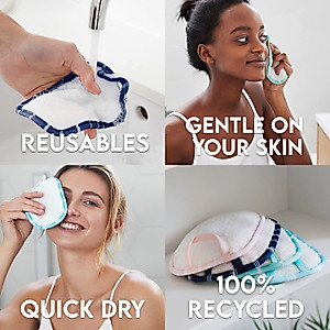 Dock & Bay Beauty Bundle - Hair Wrap & Reusable Make-Up Pads - Super Absorbent, Quick Dry Towel - Ultra Soft, Washable Facecloth with Wash Bag - for The Ultimate Beauty Routine - Peppermint Pink