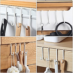 Cabilock Towel Hooks 2pcs Board Robe Punch Clothes Bag Traceless Hanger Storage Hook Japanese Useful Hooks Iron Over Towels Cupboard Towel Free Clo for Organizer Ironing Sturdy White Door Towel Hook
