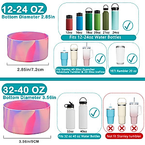 HEYSKAY Protective Flask Silicone Boot 12-24oz for Hydro Flask Water Bottle Bottom Cover Base, and Compatible with Stanley, Yeti, Simple Modern and Other Water Bottle with 2.85inch Bottom Diameter