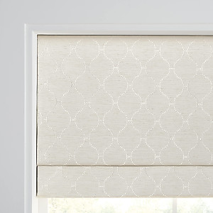 ECLIPSE Darien Insulating Blackout Cordless Lined Window Roman Shade for Living Room, 33 in x 64 in, Ivory