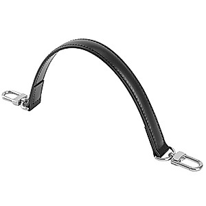 Genuine Leather Plain Strap Replacement Top Handle Leather Strap for Neonoe Handbag(Black-Silver Lock)