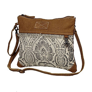 Myra Bag Floral Flow Small & Cross Body Bag Upcycled Canvas & Leather S-2576