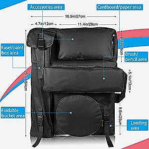 Art Canvas Bag, Large Art Portfolio Case with Zipper Design Shoulder Strap & Tote, Artist Backpack for Storage Artwork Sketch, Drawing, Canvas, Photography, Poster, Art Bag for Kid Student Teacher