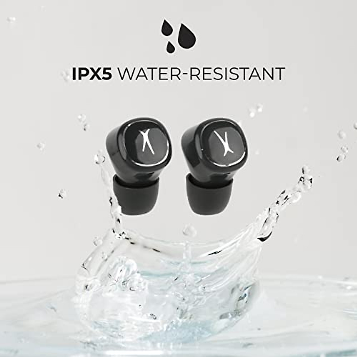 Altec Lansing NanoBuds 2.0 True Wireless Earbuds with Charging Case, TWS Waterproof Bluetooth Earphones with Touch Controls for Travel, Sports, Running, Working (Cool Grey)