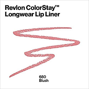 Lip Liner by Revlon, Colorstay Face Makeup with Built-in-Sharpener, Longwear Rich Lip Colors, Smooth Application, 680 Blush
