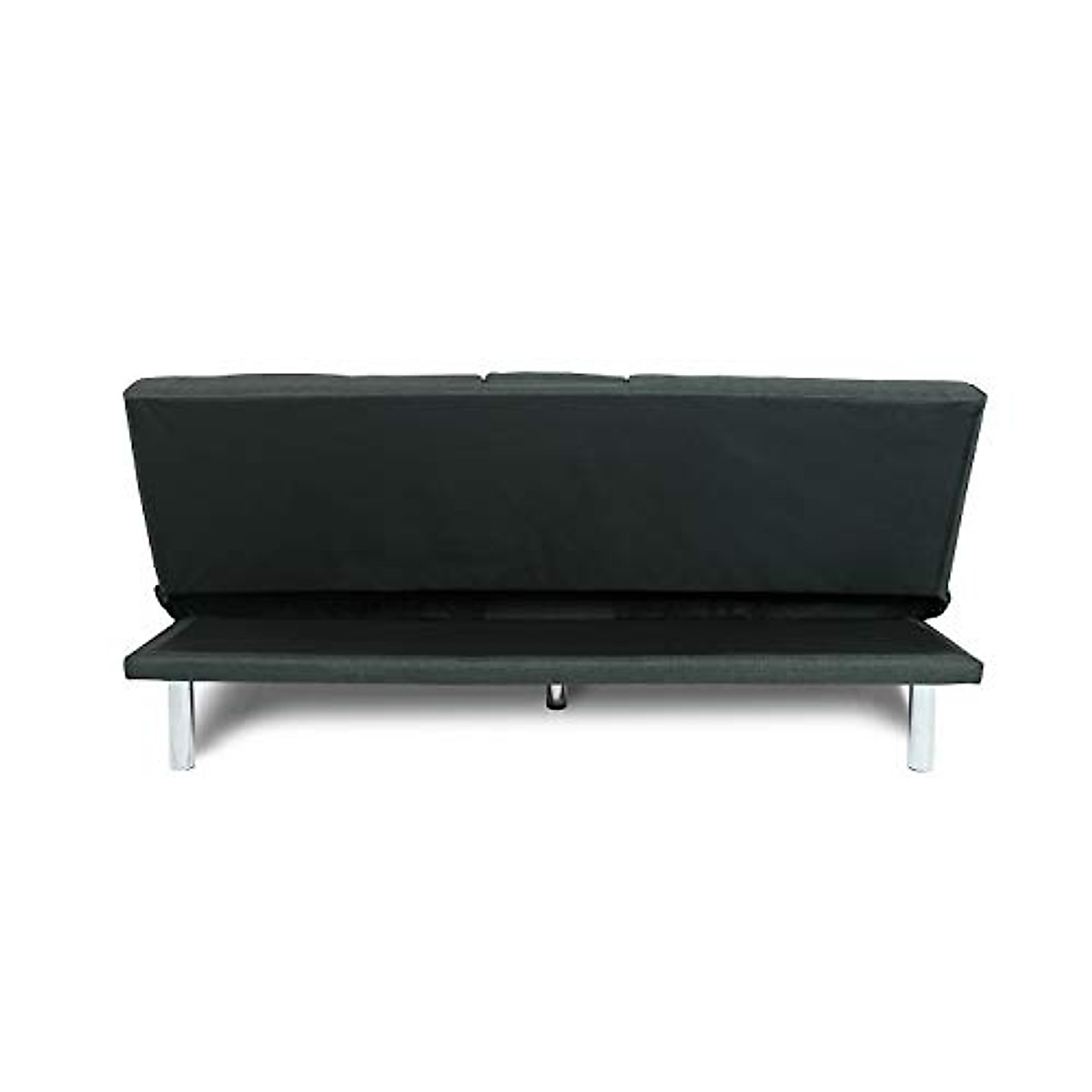 ERYE Modern Futon Loveseat Convertible Sleeper Bed for Living Room Apartment Small Space Furniture Sets with 2 Cup Holders Metal Legs,Removable Soft Pillow-Top Armrest, Sofa & Couch, Dark Grey