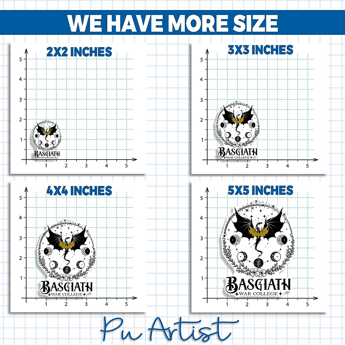 Fourth Wing Sticker Basgiath War College Decal Dragon Rider Violet Sorrengail Xaden Riorson Riders Quadrant Fantasy reader Bookish Vinyl Die Cut Sticker for Car Laptop Phone Bottle Guitar Helmet